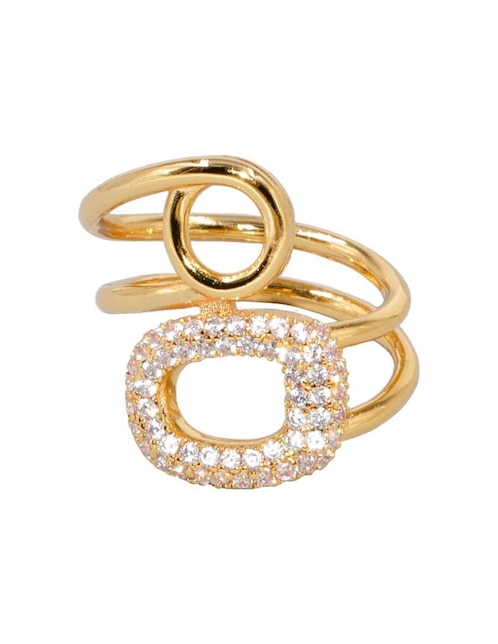 Anillo Yoiko Clip zirconia baño de oro 1