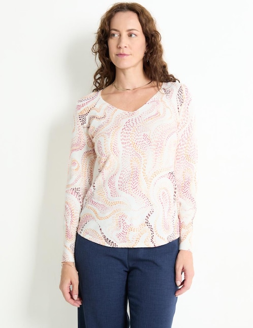 Blusa Chico's manga larga para mujer 1