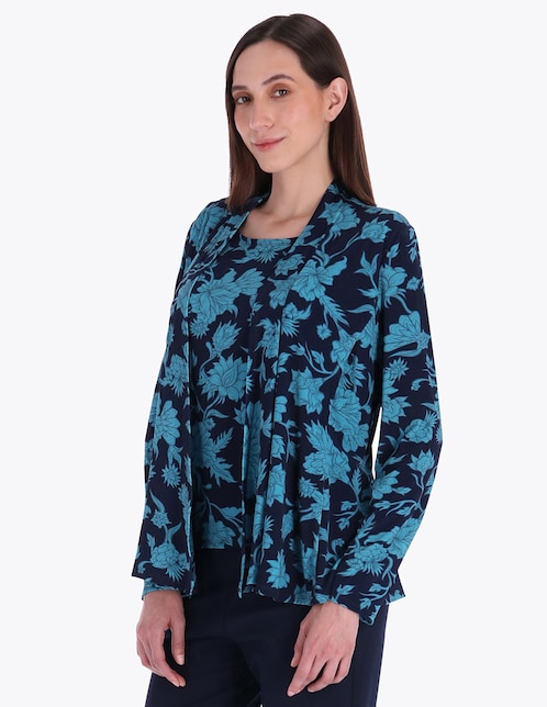 Blusa charme manga larga para mujer 1