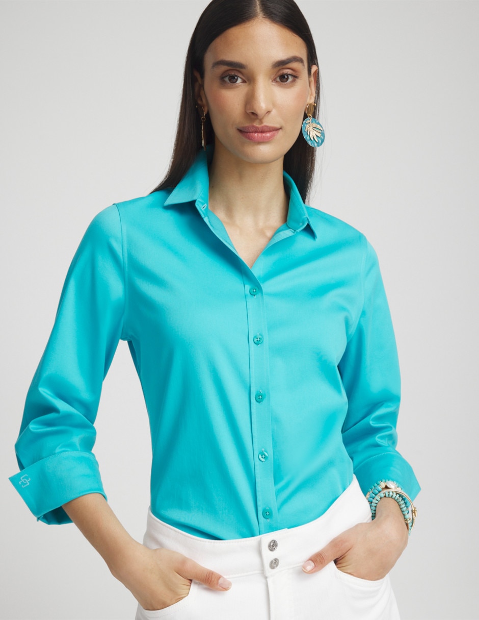 Camisa Turquesa Para Mujer CAMISETA Roland